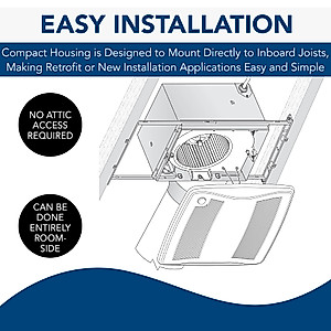 Broan-Nutone ZB80M ULTRA GREEN™ Multi-Speed Motion-Sensing Ventilation Fan, Ceiling Room-Side Installation Bathroom Exhaust Fan, ENERGY STAR® Certified, <