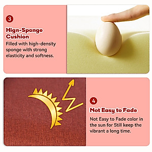 24x24 Outdoor Cushions,Outdoor Deep Seat Cushion Set,Olefin Fabric Patio Furniture Cushions,Deep Seat Bottom and Back Cushion for Chair,Sofa, and Couch,Ruby Red (Set of 2 Seats,2 Backs,2 Pillows)