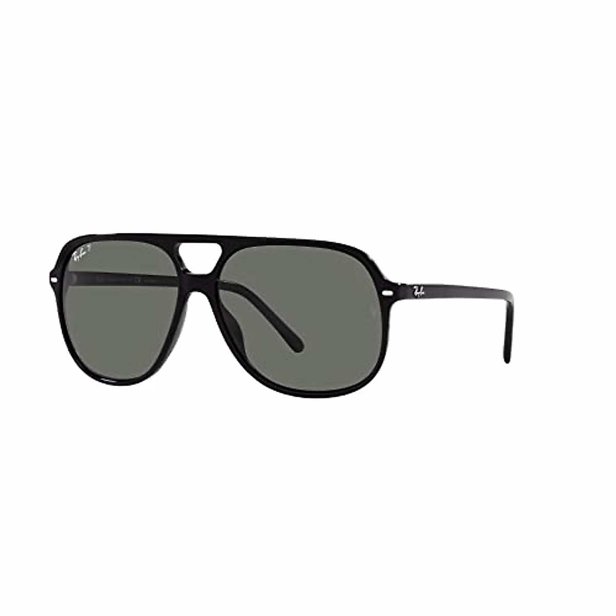 Ray-Ban RB2198 Bill Square Sunglasses, Black/Polarized Green, 60 mm