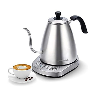 CUSIMAX Gooseneck Kettle, 1000W Electric Kettle 1L, Variable Kettle with 6 Temperatures Pour Over for Drip Coffee and Tea, Stainless Steel Kettle with Auto Keep Warming and Boil-Dry Protection