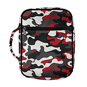 Rnyleeg Camouflage Bible Cover Bible Case for Women Girls Men Boy Carrying Book Case Church Bag Bible Protective Bag with Handle and Zippered Pocket