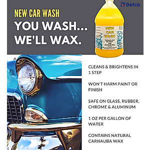 New CAR WASH - Concentrated Soap with Carnauba Wax for RV, School Buses, ATV, Boat, Motorcycle, Detailing, Cleaning- 1oz. per Gallon