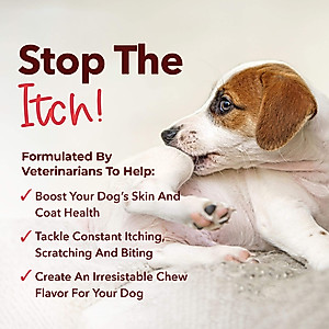 iHeartDogs Omega 3-6-9 for Dogs - Skin and Coat Fish Oil Supplement for Dogs with Pure Antarctic Krill Oil - Allergy & Itchy Skin Relief Chews, 120 Count