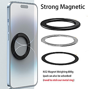Magnetic Ring Holder for iPhone 14 13 12 Magnet Wall Mobile Phone Holder Magnetic Car Phone Stand for magsafe case (Black 1 pcs)