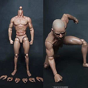12'' Muscular Body,Male Flexible Action Figure Body Doll for 1:6 Scale Head Sculpt Carved