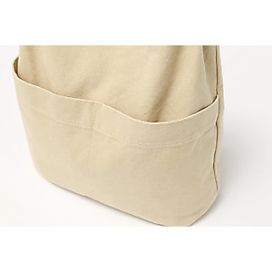 Jeelow Canvas Tote Handbag Shoulder Bucket Hobo Bag Purses For Men Women (Khaki)