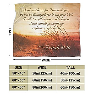 Isaiah 41 10 Bible Verse Do Not Fear I Am with You Novelty Blanket Soft Flannel Fleece Throw Blanket Super Soft Lightweight for Couch 50"X40"