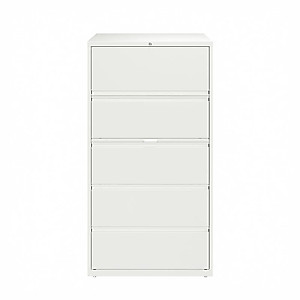 Hirsh 36-in Wide HL10000 Series 5 Drawer Metal Lateral File Cabinet White