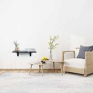 Zytty Folding Wall Desk, Wall Desk Fold Down Wall Mounted Desk for Small Space, Floating Desk (Black, Medium)