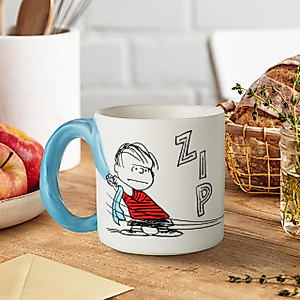 Hallmark Peanuts Linus and Snoopy Coffee Mug (Dimensional Blanket) 17 oz., Gifts for Moms, Dad, Teacher, Boss