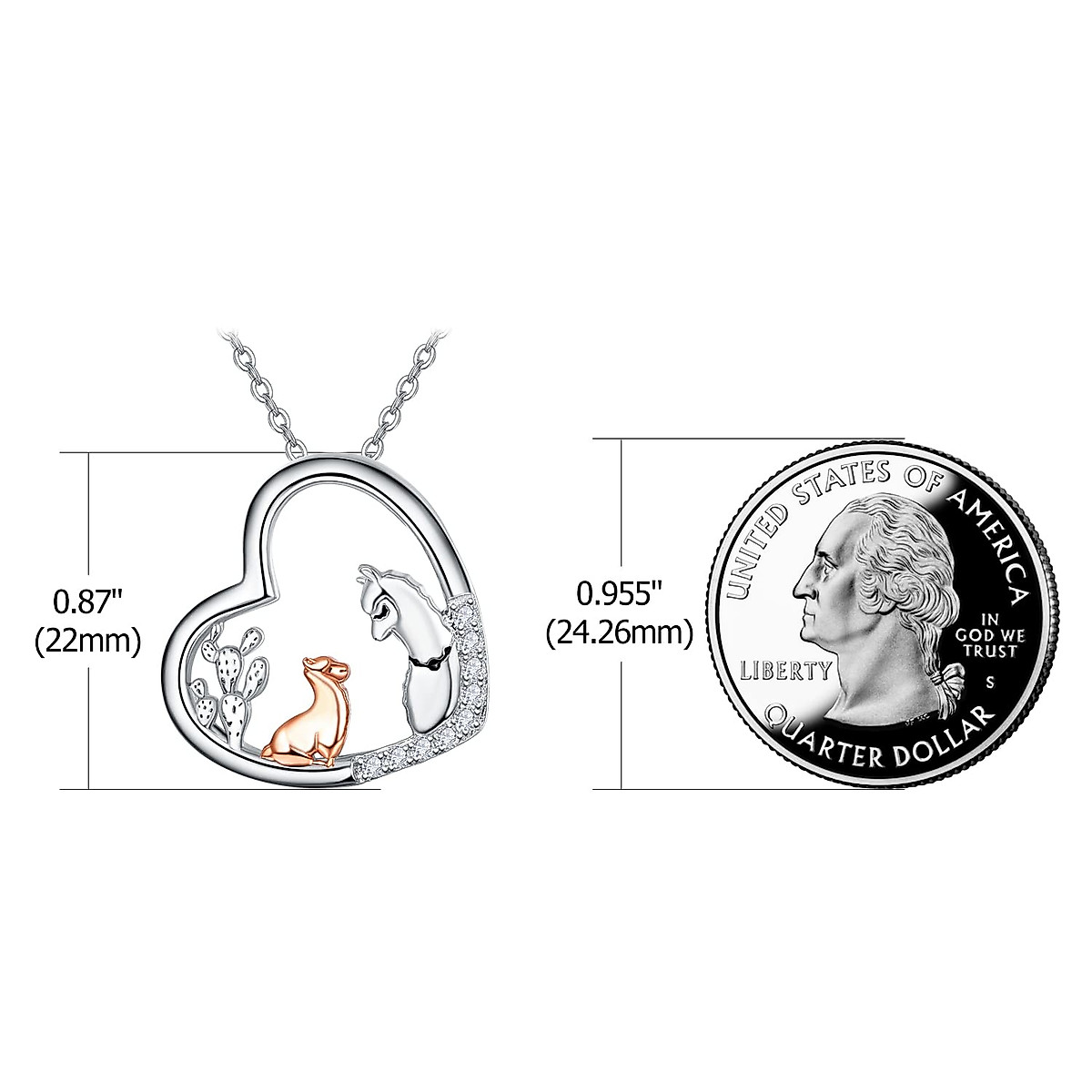 TANGPOET Llama Gifts Sterling Silver Alpaca Llama Necklace Mother Daughter Llama Pendant Jewelry for Women