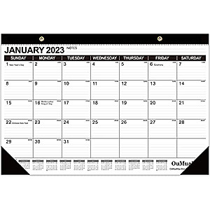 Desk Calendar 2023-2024: 17 x 11-1/2 Inches Monthly Pages Runs from January 2023 through June 2024 - 18 Monthly Desktop Calendar for Home School Office Planning and Organizing