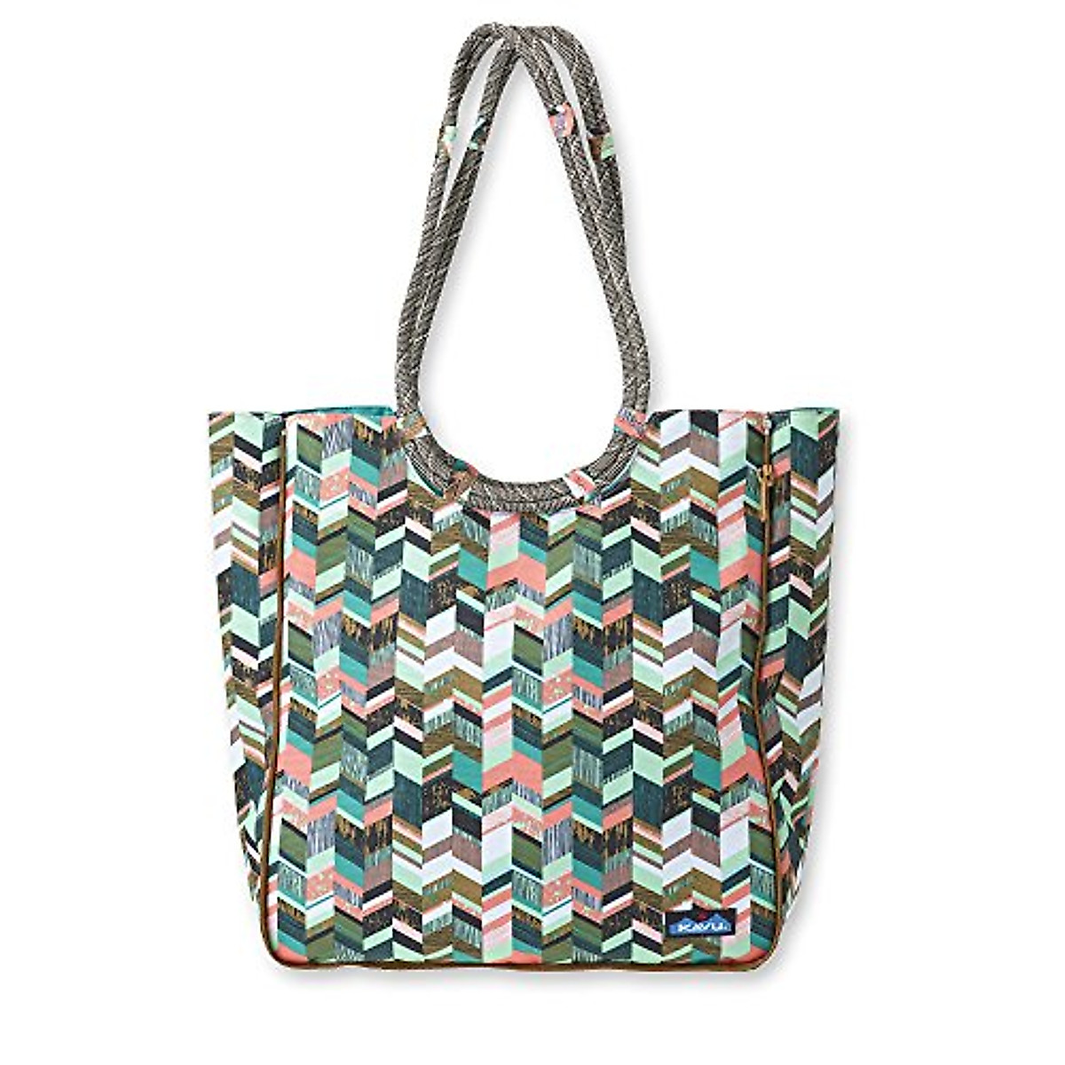 KAVU Market Bag Large Tote, Coastal Blocks