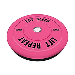 Hot Pink Bumper Plate Weights for Fitness PACG002 PopSockets PopGrip: Swappable Grip for Phones & Tablets