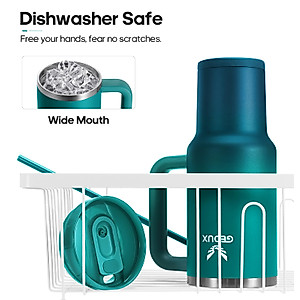 Gedux 40oz Tumbler With Handle, 2-IN-1 Leak Proof Lid (Straw/Flip), Insulated Water Bottle, Stainless Steel Tumbler with Non-Slip Silicone, Wide Mouth Travel Mug Cupholder Friendly Dishwasher Safe