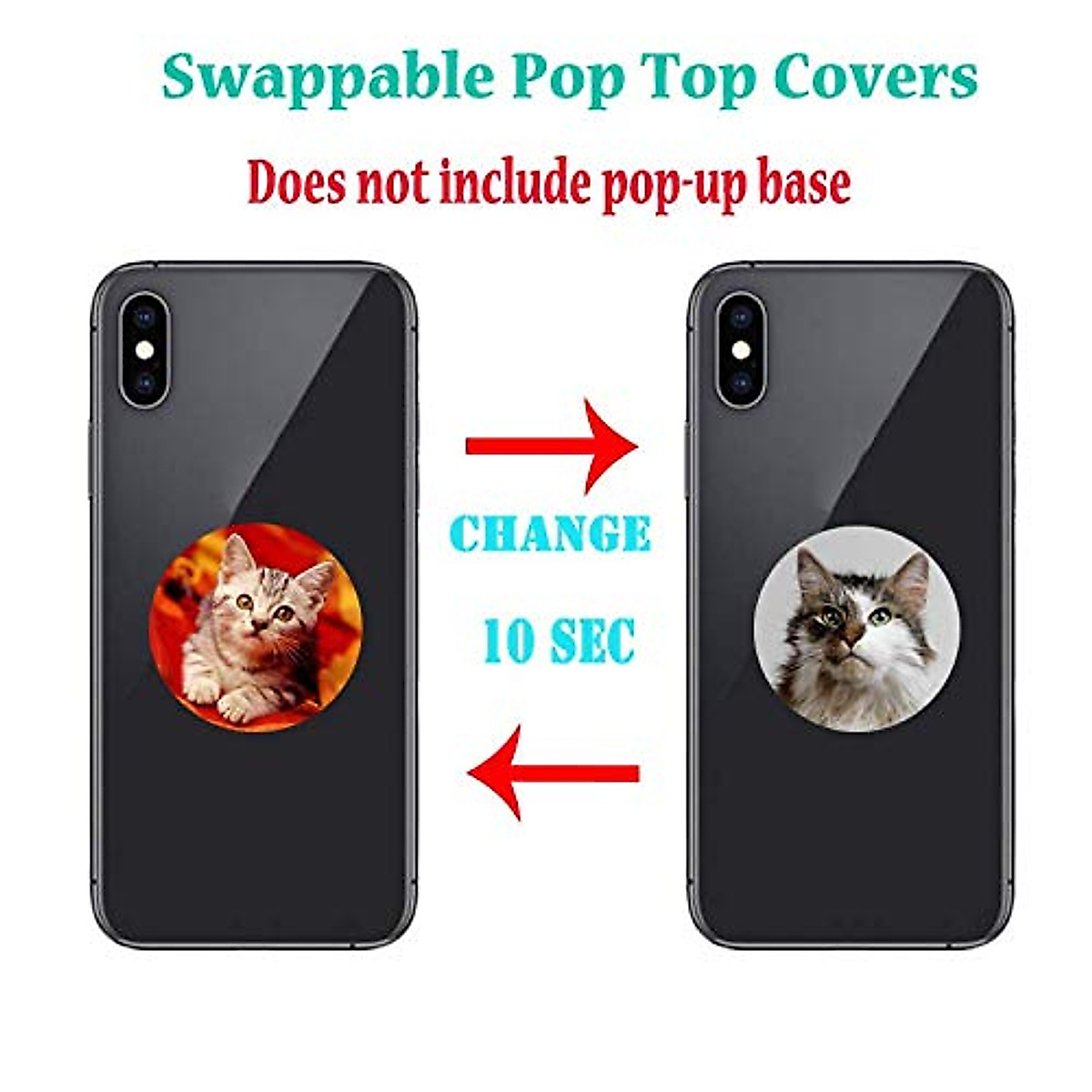 Swappable Covers for Collapsible Phone Grip & Stand Replacement Top Covers for Get a Different Design On Your Expanding Phone Grip Removable(6pack)