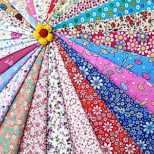 LoveinDIY 30pcs Assorted Floral Print Cotton Fabric for Dolls Bag Sewing Craft 30x20cm