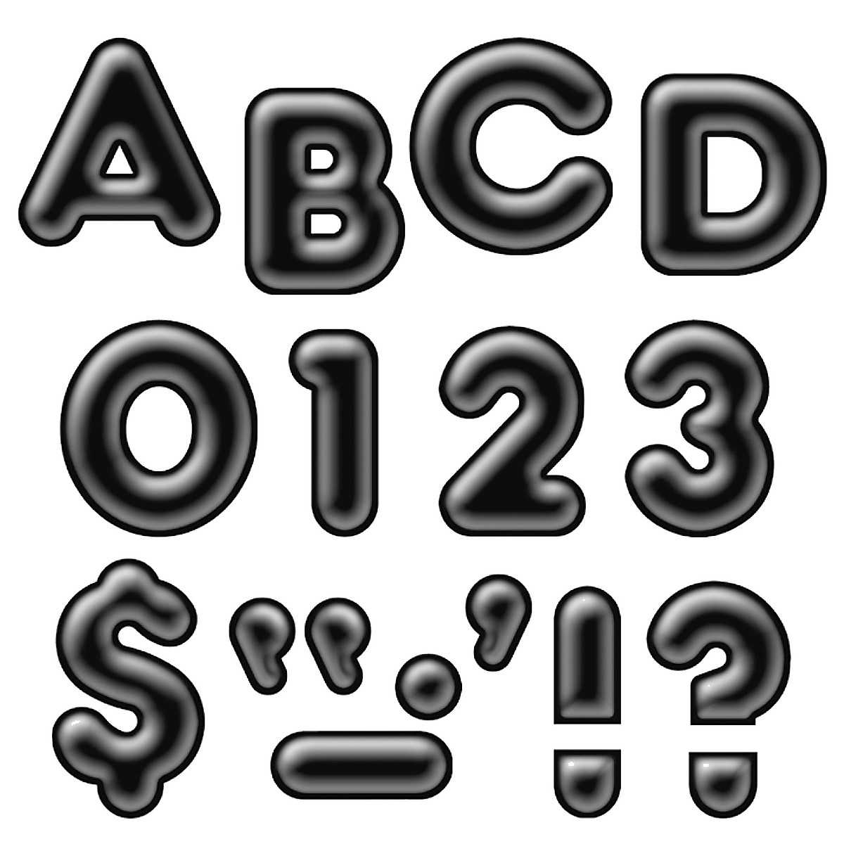TREND enterprises, Inc. Black 4" 3-D Uppercase Ready Letters