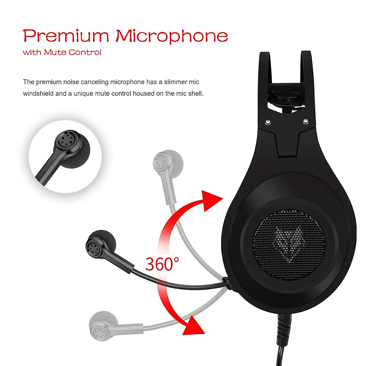 NUBWO N2 Gaming Headset for Xbox One PS4 Playstation 4, Headphones Computer PC Mic Stereo Gamer Microphone for Skype Xbox one s Xbox 1 x Nintendo Switch Games