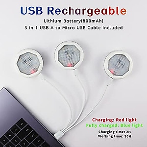 MFOX Under Cabinet Lights Wireless, Puck Lights with Remote Control, LED Color Changing Closet Lights USB Rechargeable, Dimmable LED Ceiling Lights for Bedroom