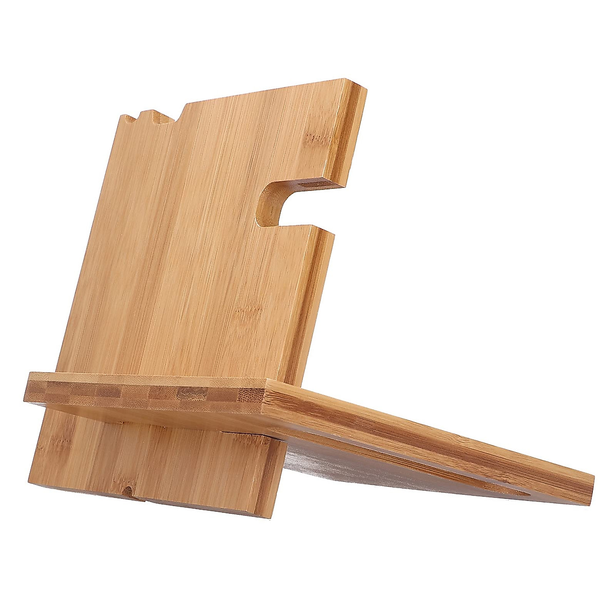 Wood Charger Dock Stand Nightstand Organizer for Men Multi Device Charging Station Wood Tablet Holder Desk Accessies for Smartphone Cellphone Watch Pad