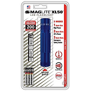 Maglite XL50 LED 3-Cell AAA Flashlight, Blue