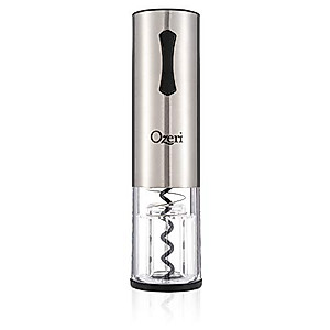 Ozeri Travel Series USB Rechargeable Electric Wine Bottle Opener, Stainless Steel