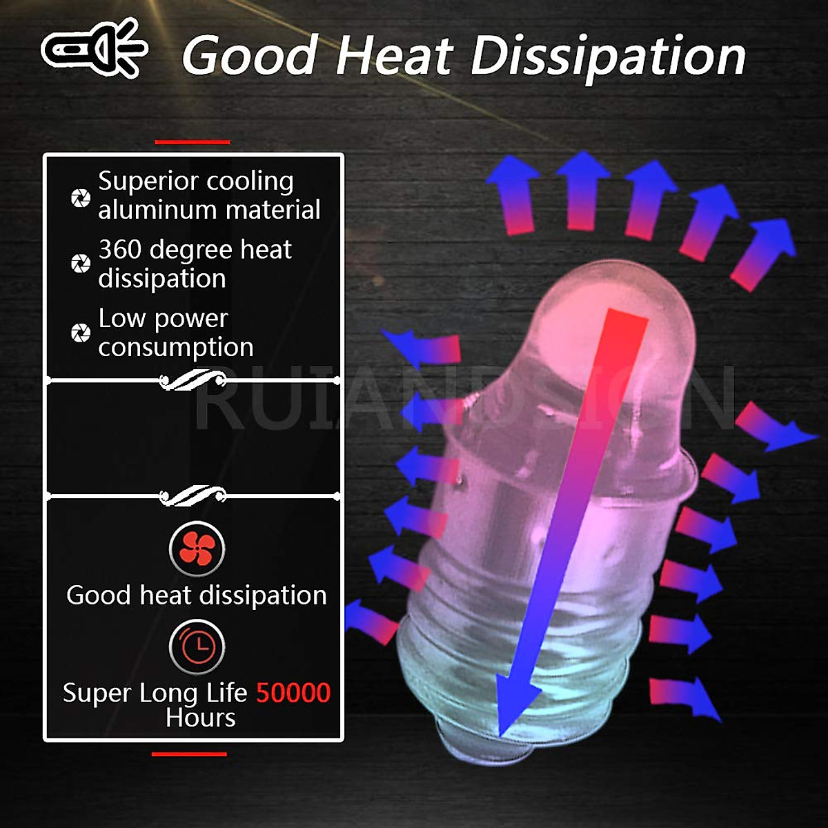 Ruiandsion 4pcs E10 LED Bulbs 3V 6000K White LED Bulbs for Torchlight Flashlight Torch Light,Negative Earth