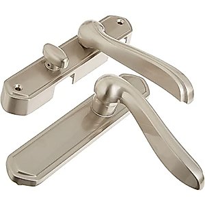 Wright Products - Castellan Surface Lever Mount Latch with Deadbolt for Screen and Storm Doors, Satin Nickel