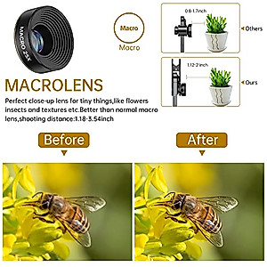 Phone Camera Lens 3 in 1 Kit, COSULAN Phone Lens Kit - 235° Fisheye Lens + 25X Macro Lens + 0.62X Wide Angle Lens, Clip on Cell Phone Lens Camera Compatible with iPhone Samsung Android Smartphones