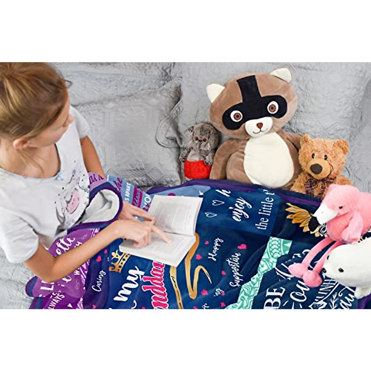 Qotuty Granddaughter Gifts Blanket 50"x60", Granddaughter Gifts From Grandma, Granddaughter Gifts From Grandparents, Gifts For Granddaughter, Birthday Graduation Gifts For Granddaughter Throw Blankets