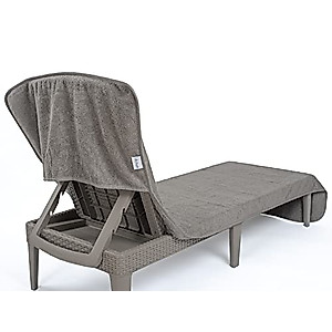 Cotton Paradise, Lounge Chair Towel, 100% Cotton Chaise Lounge Towel with Pocket, Oversized Pool Towel, 30*86 inches Pool Chair Towel, Gray