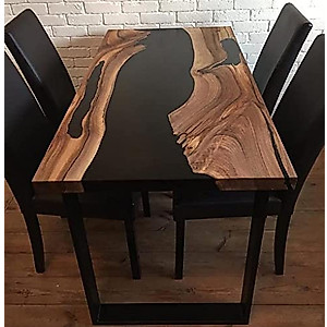 Epoxy Table, Epoxy Resin River Table, Live Edge Wooden Table, Natural Wood,Dining table, Natural Epoxy Table, Resin Table 54X27 inch