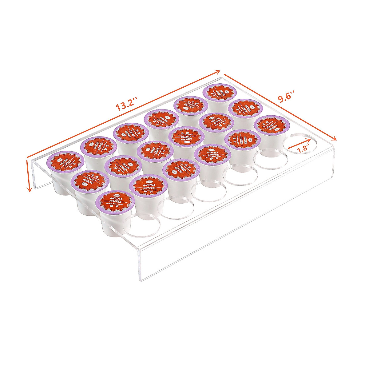 IEEK 2 Pack of 24 Slots Flat Countertop Coffee Pod Holder,K Cup Drawer Holder Organizer for Office and Kitchen,Clear Acrylic K-Cup Organizer Tray,Compatible With KCup Pods