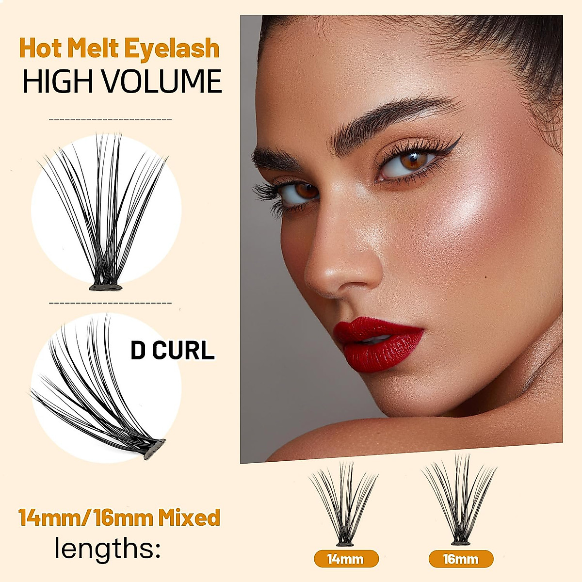 Vayator Eyelashes 10-12mm Mixed,12-14mm Mixed,14-16mm Mixed Mink Eyelashes Extension Natural Russian Volume Faux Eyelashes Individual Lashes Makeup Tools (20D-14mm-16mm Mixed)
