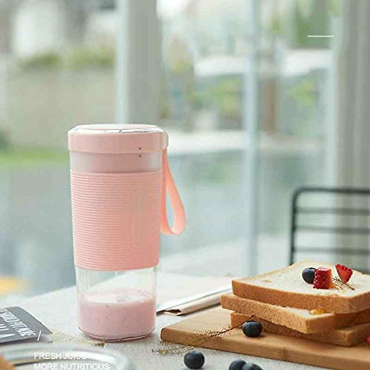 Mini Juicer Electric USB Smoothie Blender Fruit Fast Food Processor Portable Blender Electric Juicer (Color : Blue) (White)