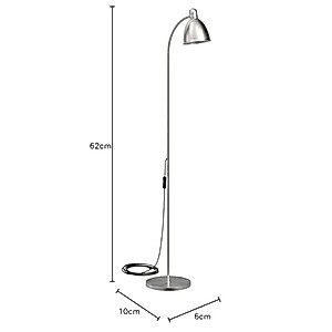 Ikea 201.109.03 Lersta Floor/Reading Lamp, Aluminum