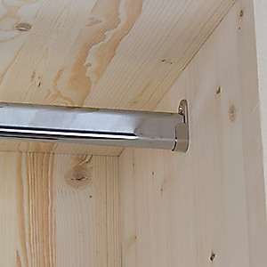 GlideRite Hardware 24-inch Steel Oval Closet Rod with two sets of End Supports Polished Chrome Set of: (2)