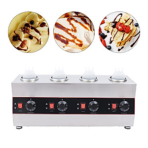 Bottle Warmer, 640W Commercial Electric Sauce Warmer Heater with 2 Heating Way, Professional Countertop Electric Sauce Warmer Dispenser with Pump 30-85℃ (4 grids) for Hotels, Restaurants