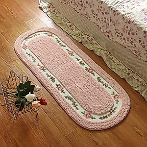 Beautiful Rose Flower Area Rugs for Living Room Bedroom Super Soft Bathroom Rugs Non Slip Door Mat Kitchen Mat 17.71x49.21 Inch