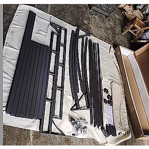 Aweather Metal Pergola Gazebo for Patio Backyard,Sun Shade Shelter for Porch Party,Garden,Grill Gazebo(Beige)