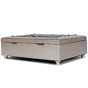 Cottage Garden I'm So Blessed to Have You Brushed Silvertone Jeweled Music Box Plays Wind Beneath My Wings