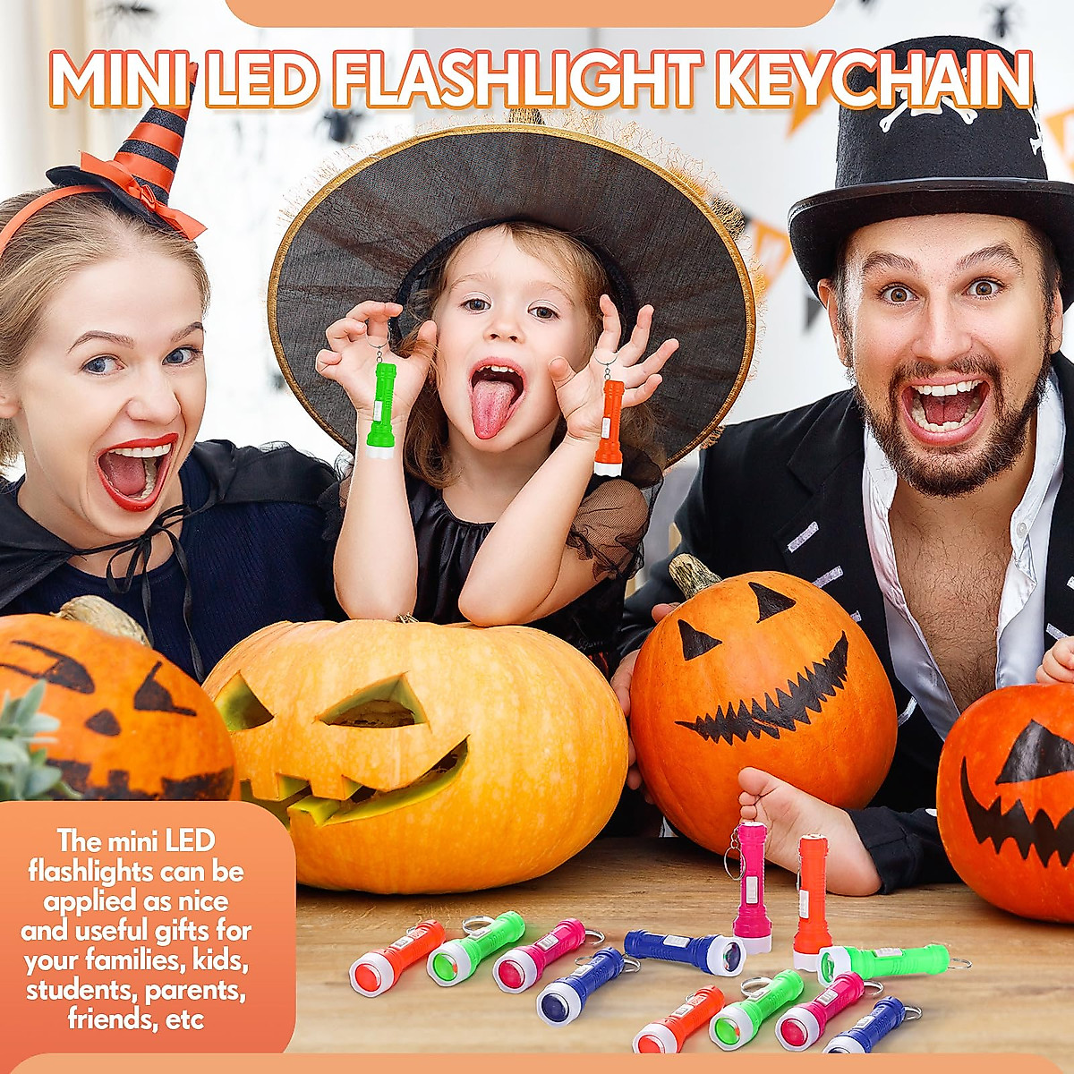 Kigeli 100 Pcs Mini Flashlight Keychain Bulk for Kids Small LED Keyring Mini Pocket Flashlights, Bright Tiny Light, 4 Colors for Hiking Camping Night Reading Dog Walking Halloween Party