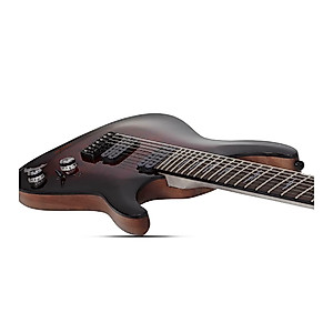 Schecter Omen Elite-7 Multiscale 7-String Electric Guitar in Black Cherry Burst with Schecter Hard Shell Carrying Case