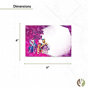 Desert Cactus My Little Pony Thank You Cards Happy Birthday Cards 10 Count With Envelopes Boys Girls Kids Party (Style B)