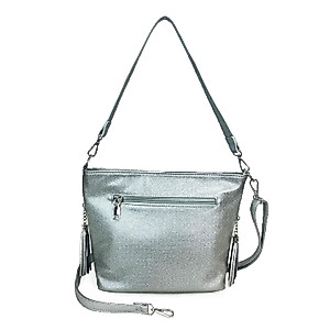 Zzfab Star Sparkling Rhinestones Crossbody Bag Pewter