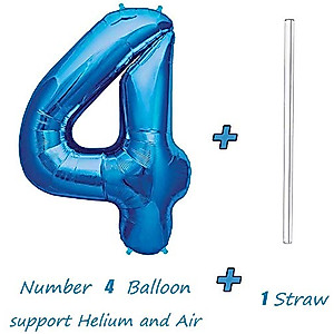 Tellpet Number 4 Balloon, Blue, 40 Inch