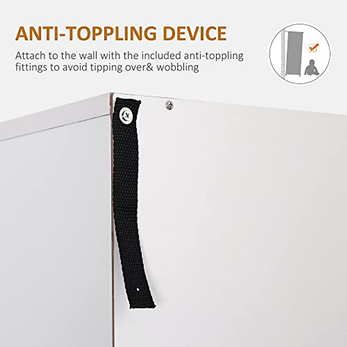 HOMCOM 66" Buffet with Hutch, Freestanding Kitchen Pantry with 2 Large Cabinets, 1 Pull Up Cabinet, 3 Drawers & Wide Countertop, White