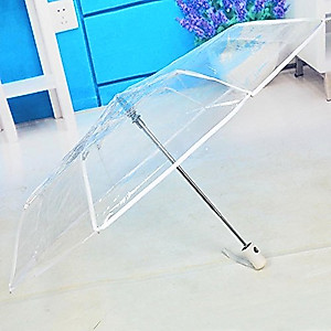 WerFamily Clear Transparent Folding Auto Open Auto Close Umbrella Rainy