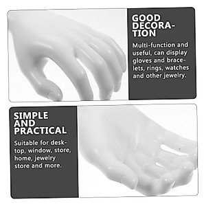 Table Top Display Stand Hand Model for Gloves Hand Mannequin Jewelry Display Stand Male Hand Model for Bracelet Bangle Gloves Ring Display White Left Plastic Gloves